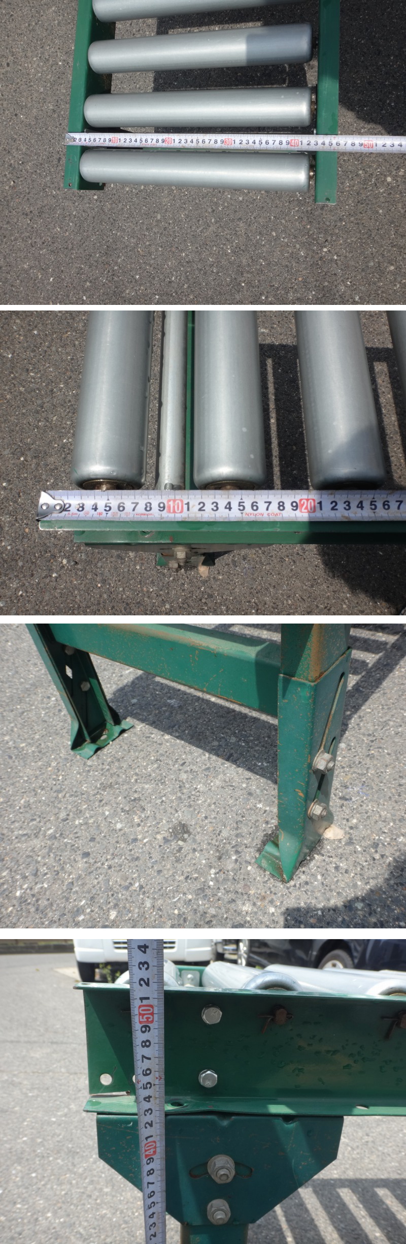 ★Kロま9921 オークラ輸送機 スチール製 ローラーコンベア 全長約3m ローラー幅 約390mm 荷物運搬用品 物流ライン 荷運び 道具 ...